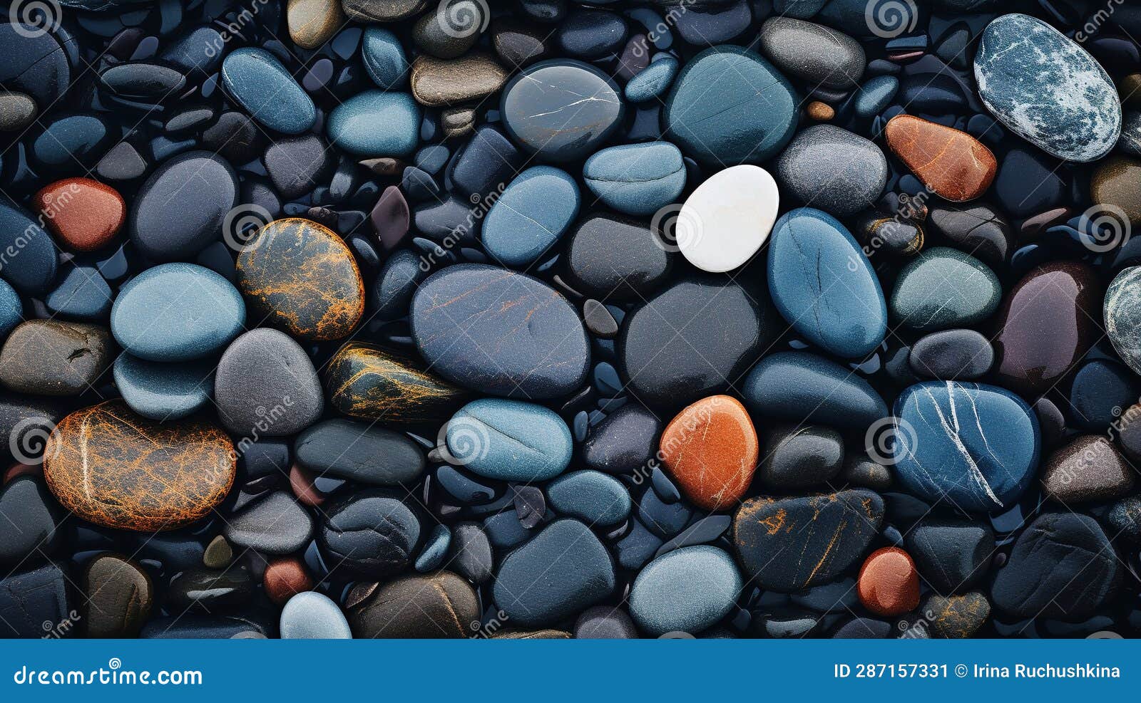 Abstract Nature Pebbles Background. Blue Pebble Texture. Stone ...