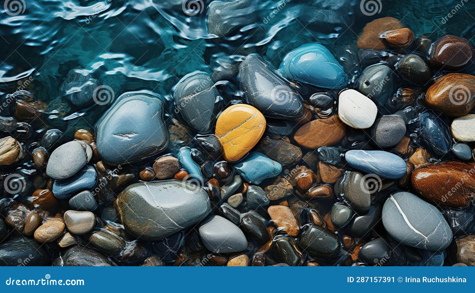 Abstract Nature Pebbles Background. Blue Pebble Texture. Stone ...
