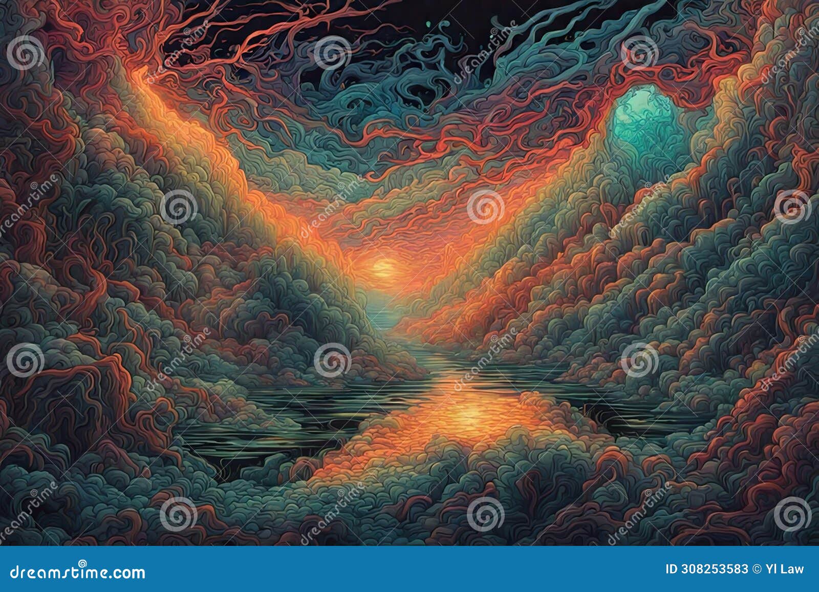 Abstract Nature Scene, Painted Hills, a Generative Ai Editorial Stock ...