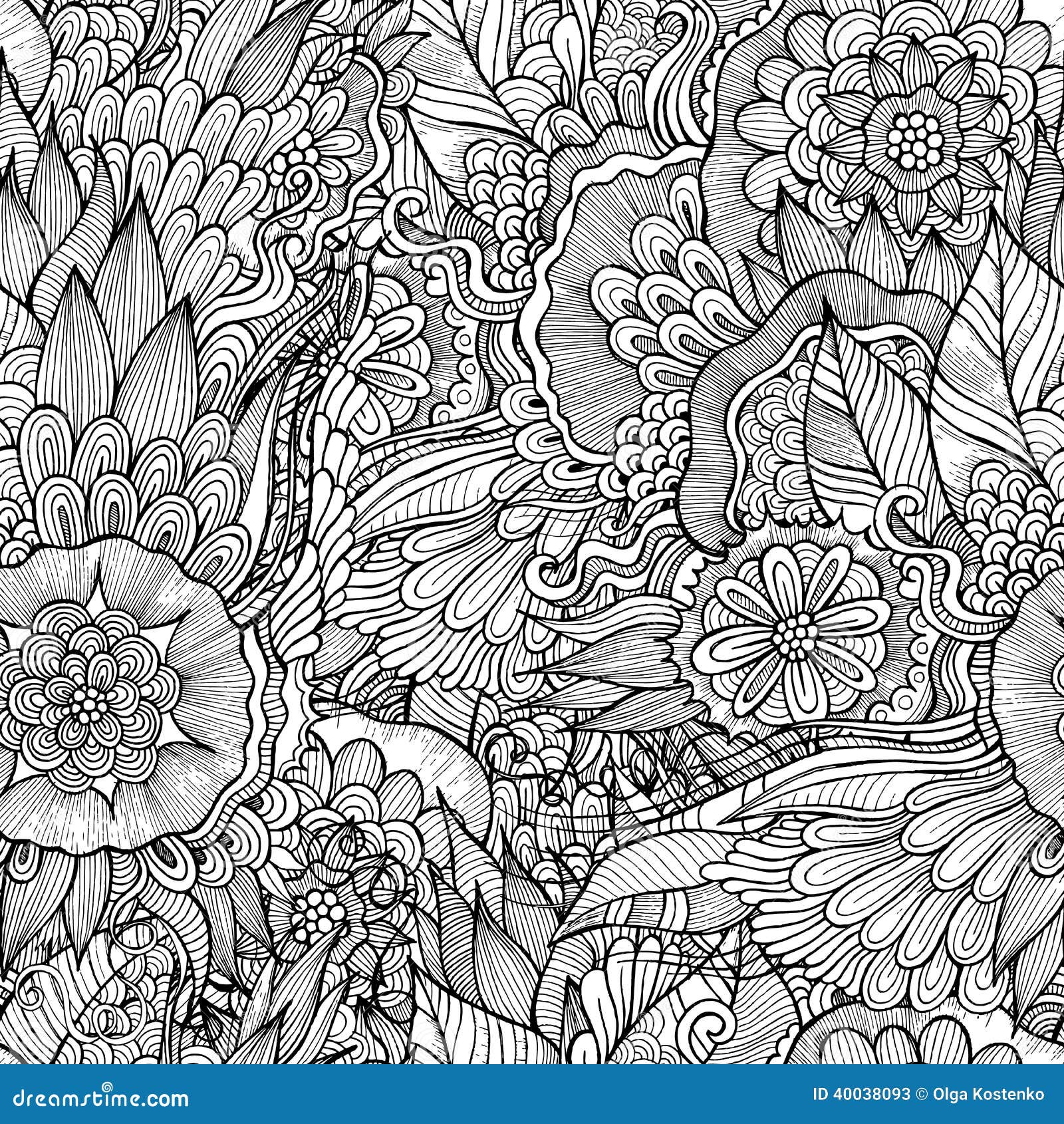 Abstract Nature Seamless Pattern Stock Vector - Illustration of garden ...