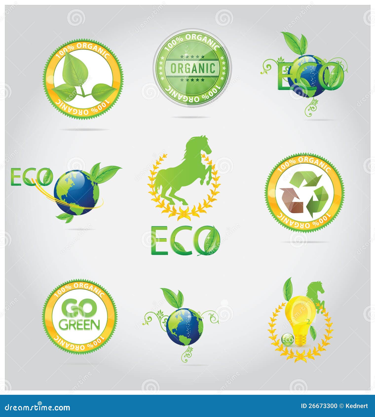 Abstract Nature Symbols And Emblems Set Stock Vector - Illustration of ...