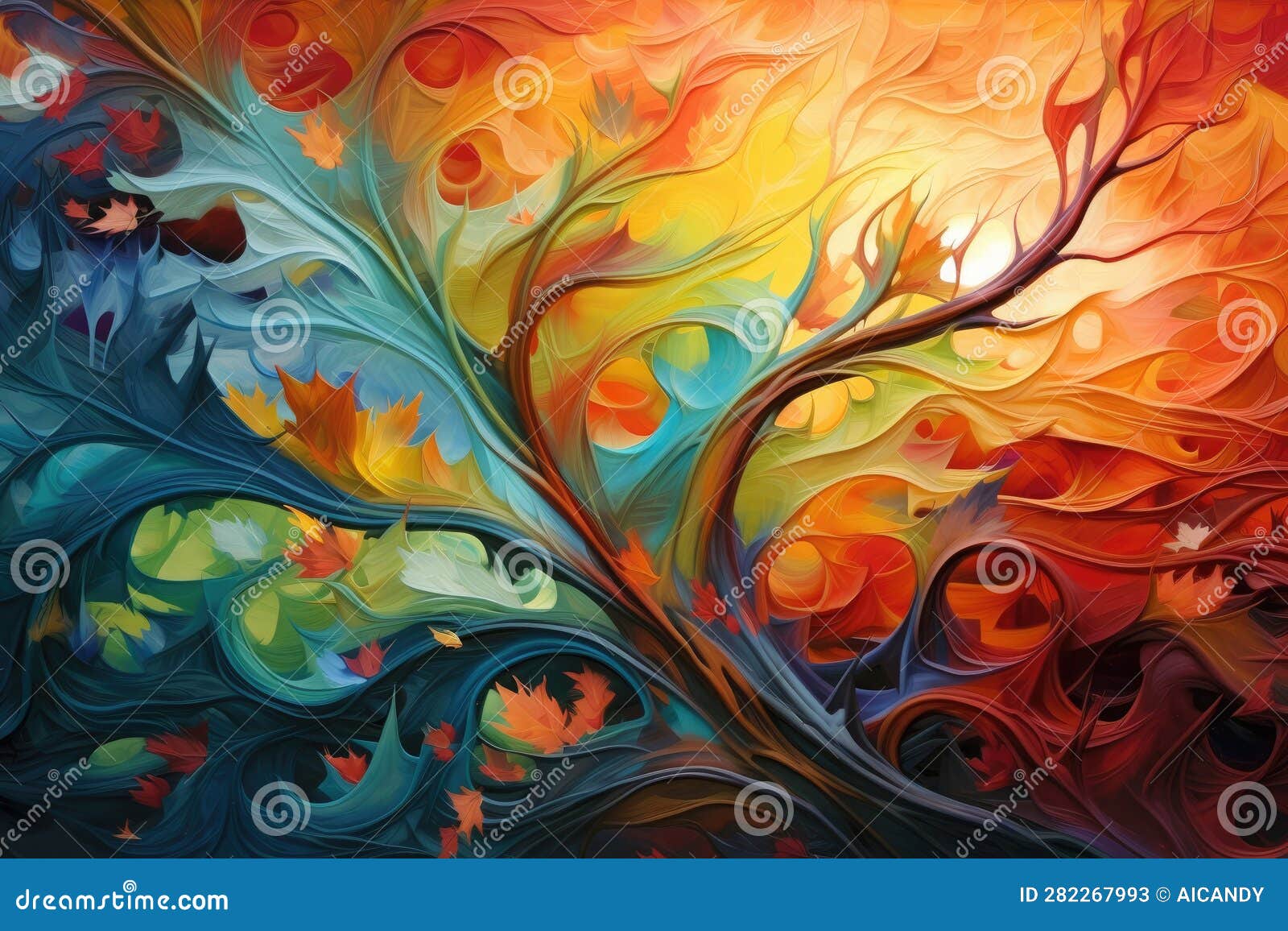 Abstract Nature Symphony: Mesmerizing Panorama Where Abstract Elements ...