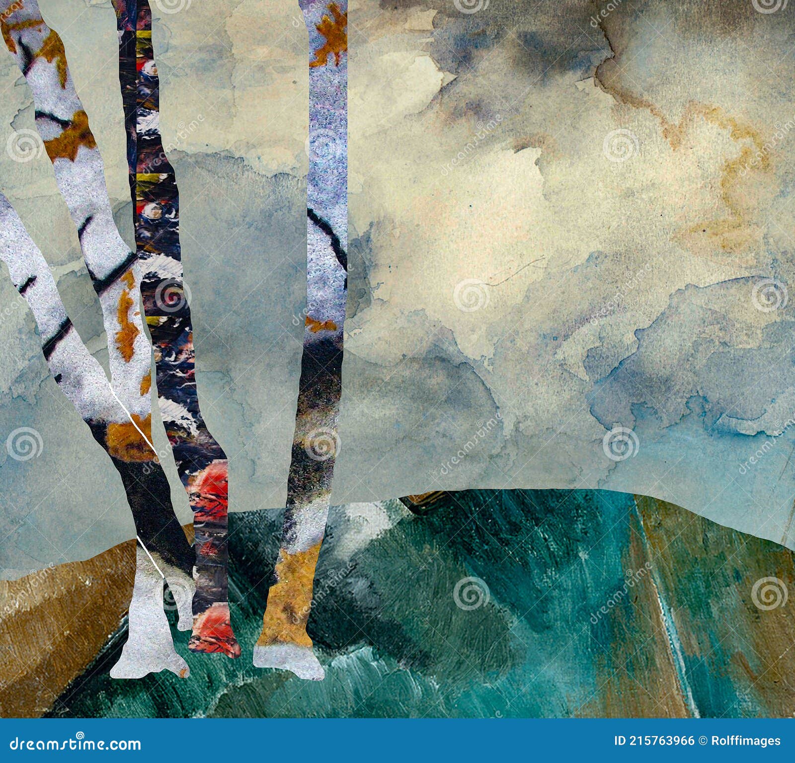 Abstract Nature. Trees and Bright Planet Stock Illustration ...