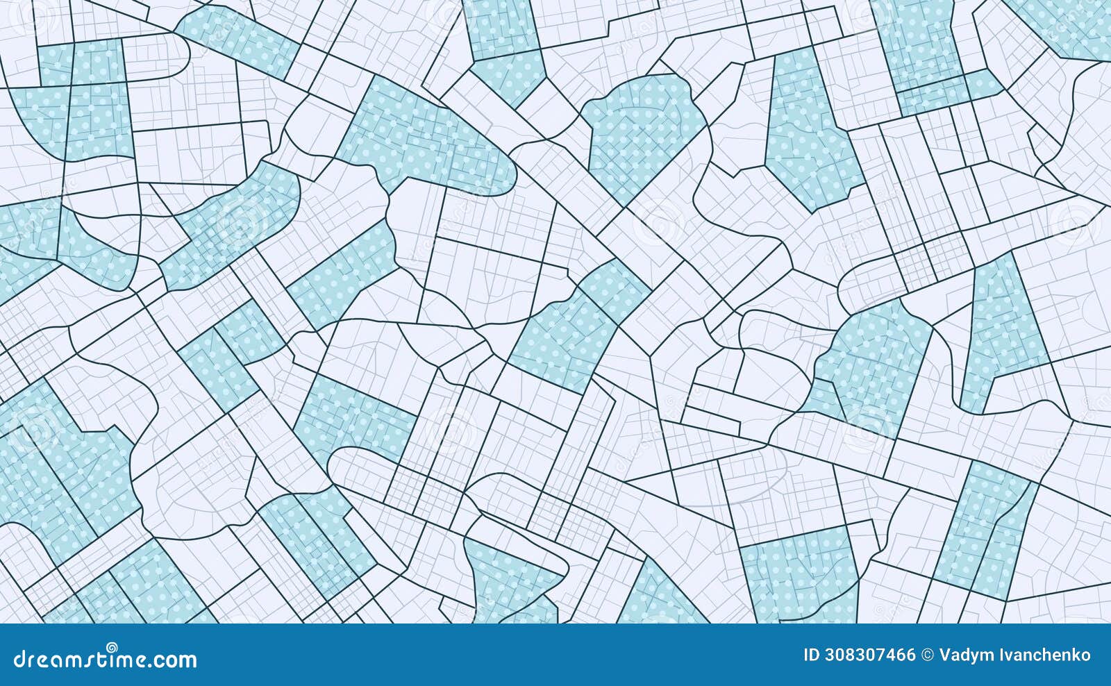 Abstract Navigation Plan of the Blue Areas, Map Depicted As a Simple ...