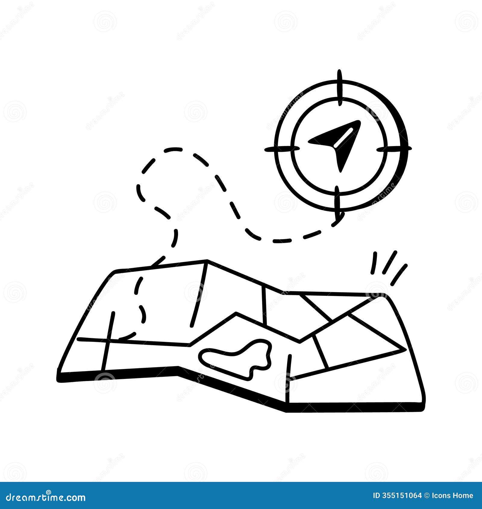 Abstract Navigation Symbol Representing Directions and Map-based ...