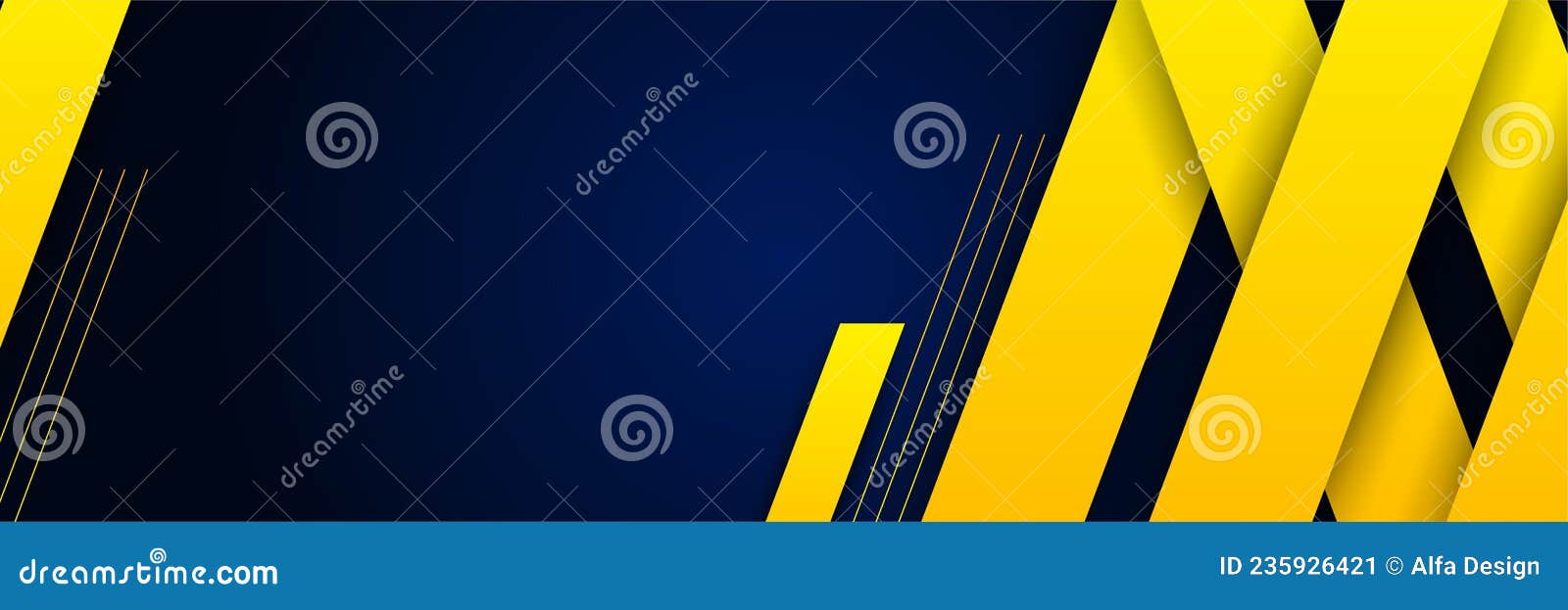 Abstract Navy Dark Blue and Yellow Banner Background. Vector Abstract ...
