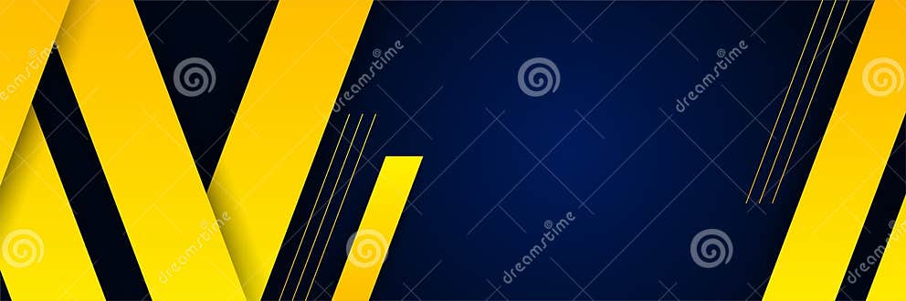 Abstract Navy Dark Blue and Yellow Banner Background. Vector Abstract ...