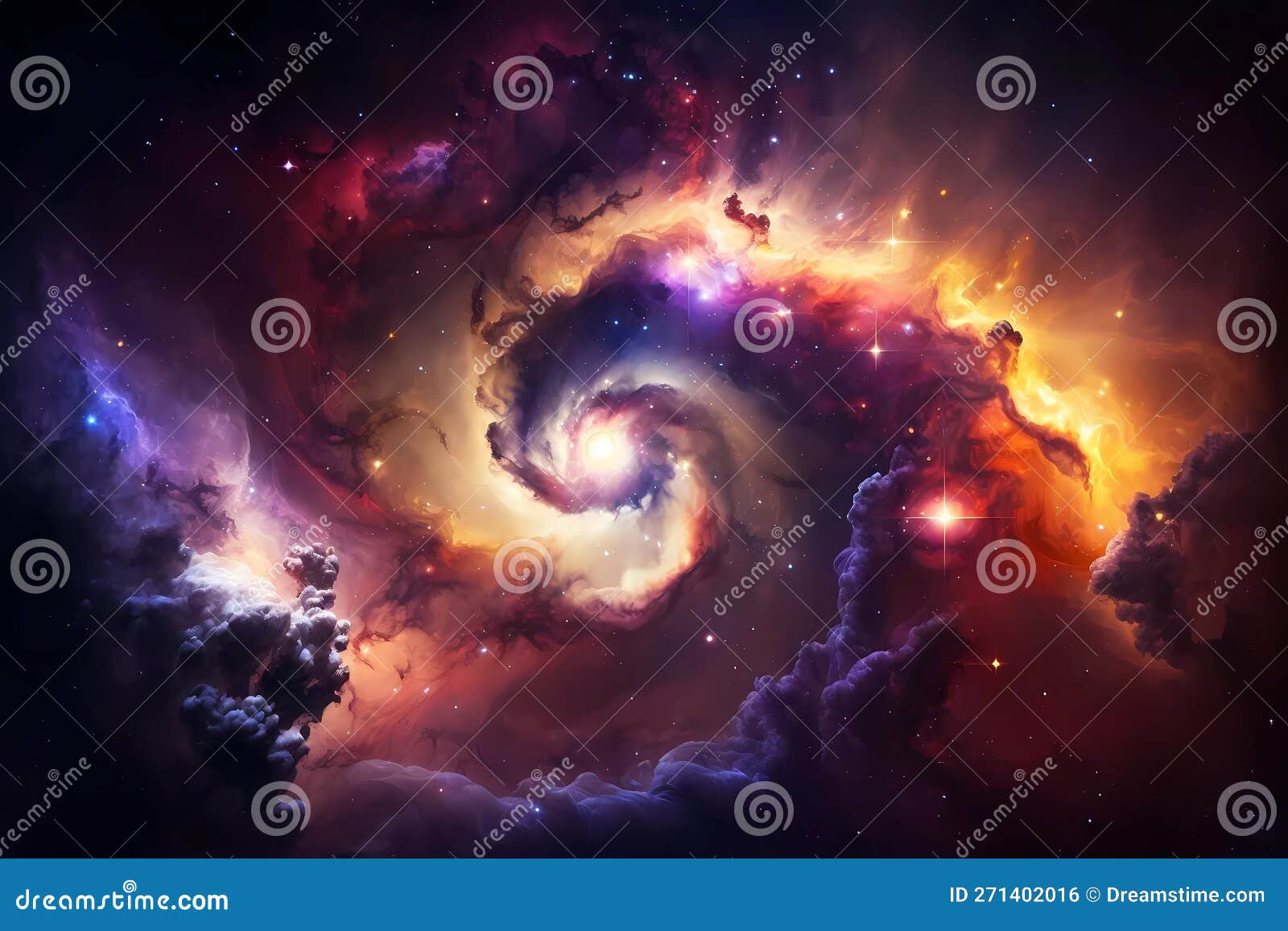 Abstract Nebula Galaxy Outer Space Orbit. Generative Ai Design Stock ...
