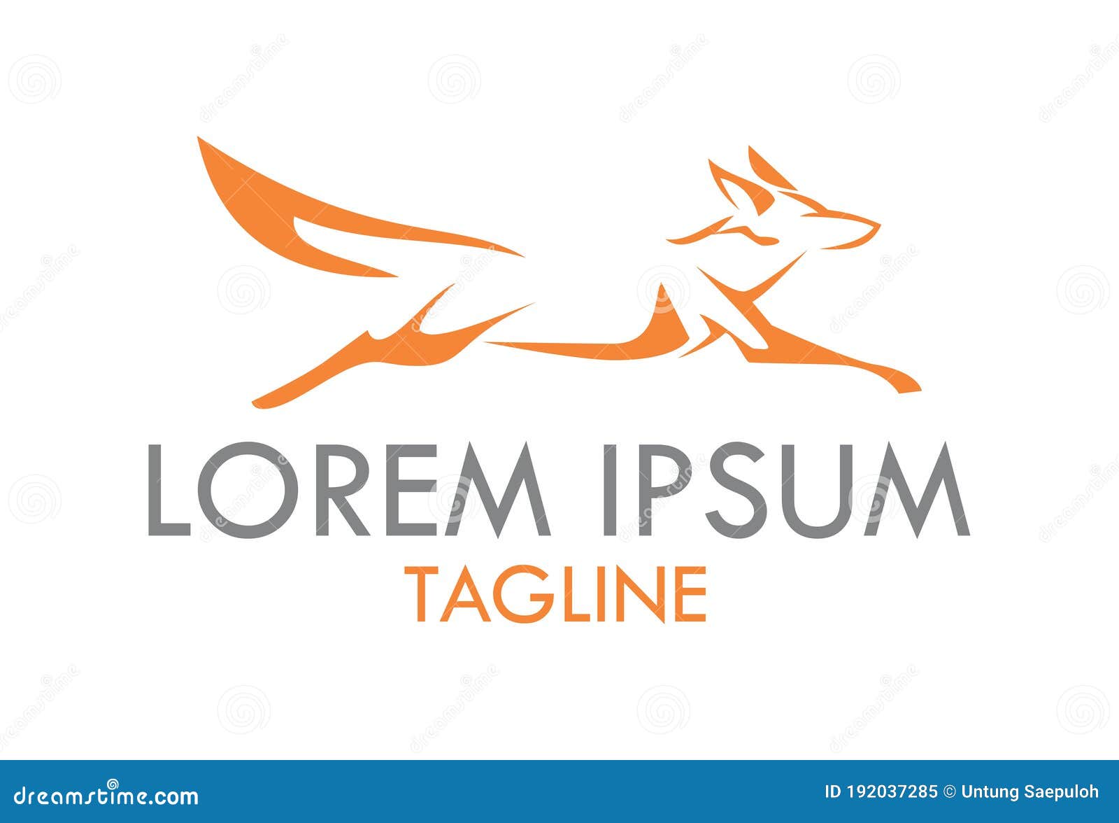 Abstract Negative Red Orange Fox Logo Design Stock Vector ...