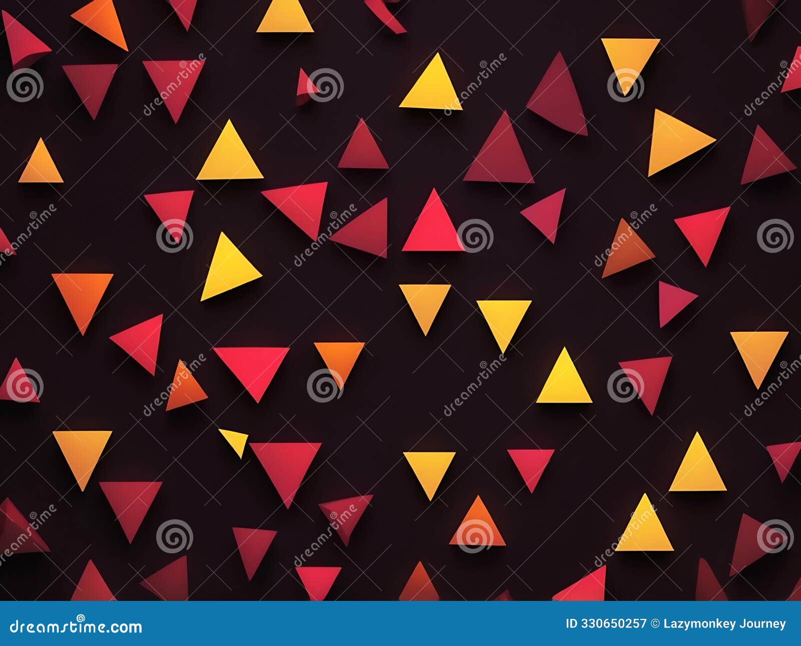 Abstract Neon Background Consisting of Red, Yellow, Orange Triangles Stock Illustration ...