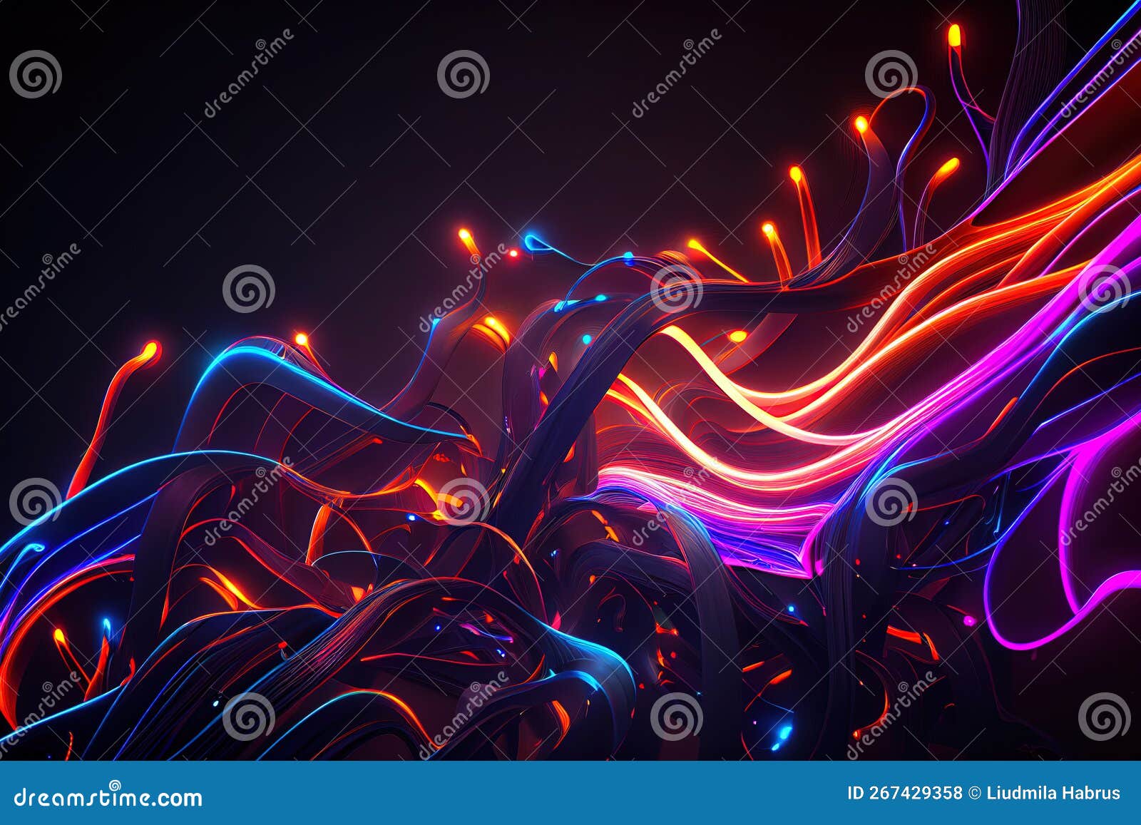Abstract Neon Background. 3d Lines Stock Illustration - Illustration of ...