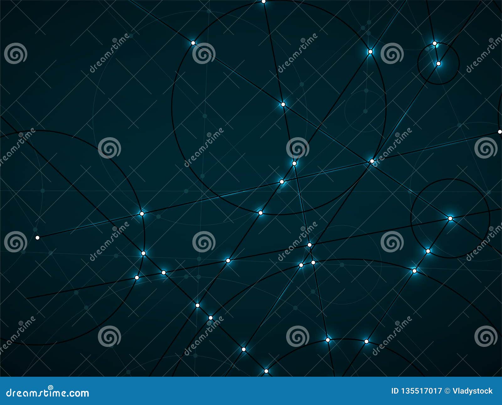 Abstract Neon Background of Engineering Drawing. Technological ...