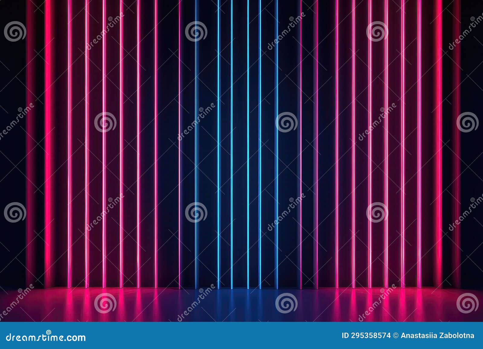 Abstract Neon Background with Glowing Vertical Lines Stock Illustration ...