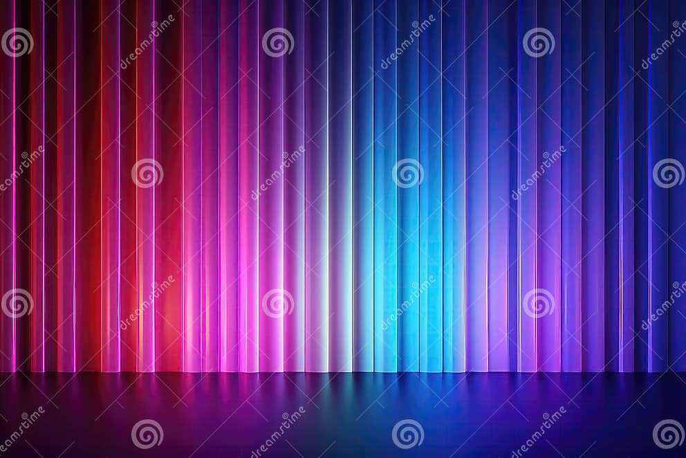Abstract Neon Background with Glowing Vertical Lines Stock Illustration ...