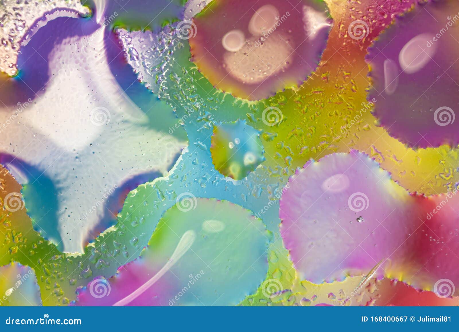 Abstract Neon Background from Multi-colored Circles, Water Drops of ...