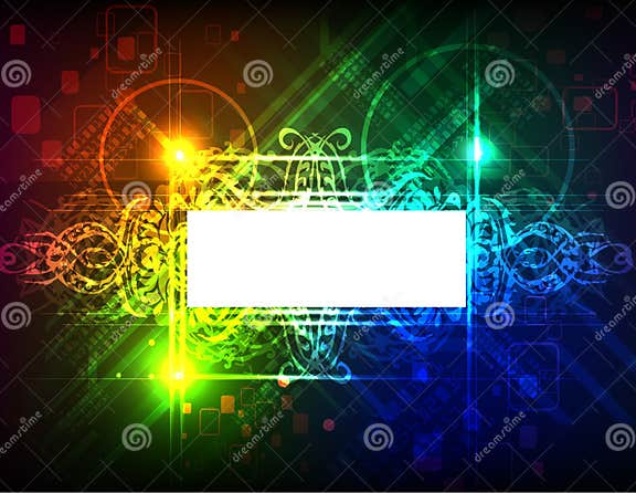 Abstract Neon Background Template Ornamental Frame Stock Vector ...