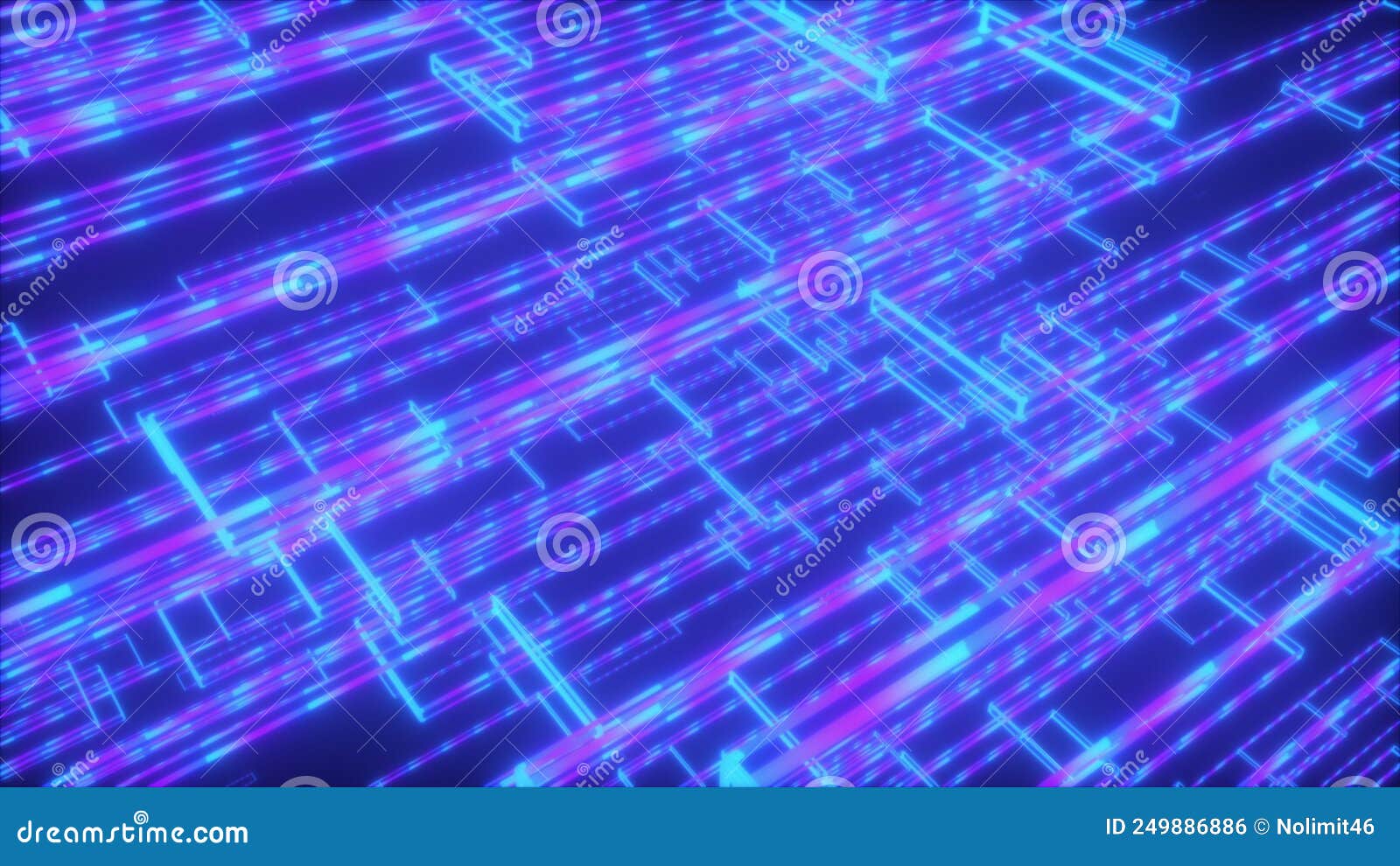 Abstract neon blocks stock illustration. Illustration of pattern ...