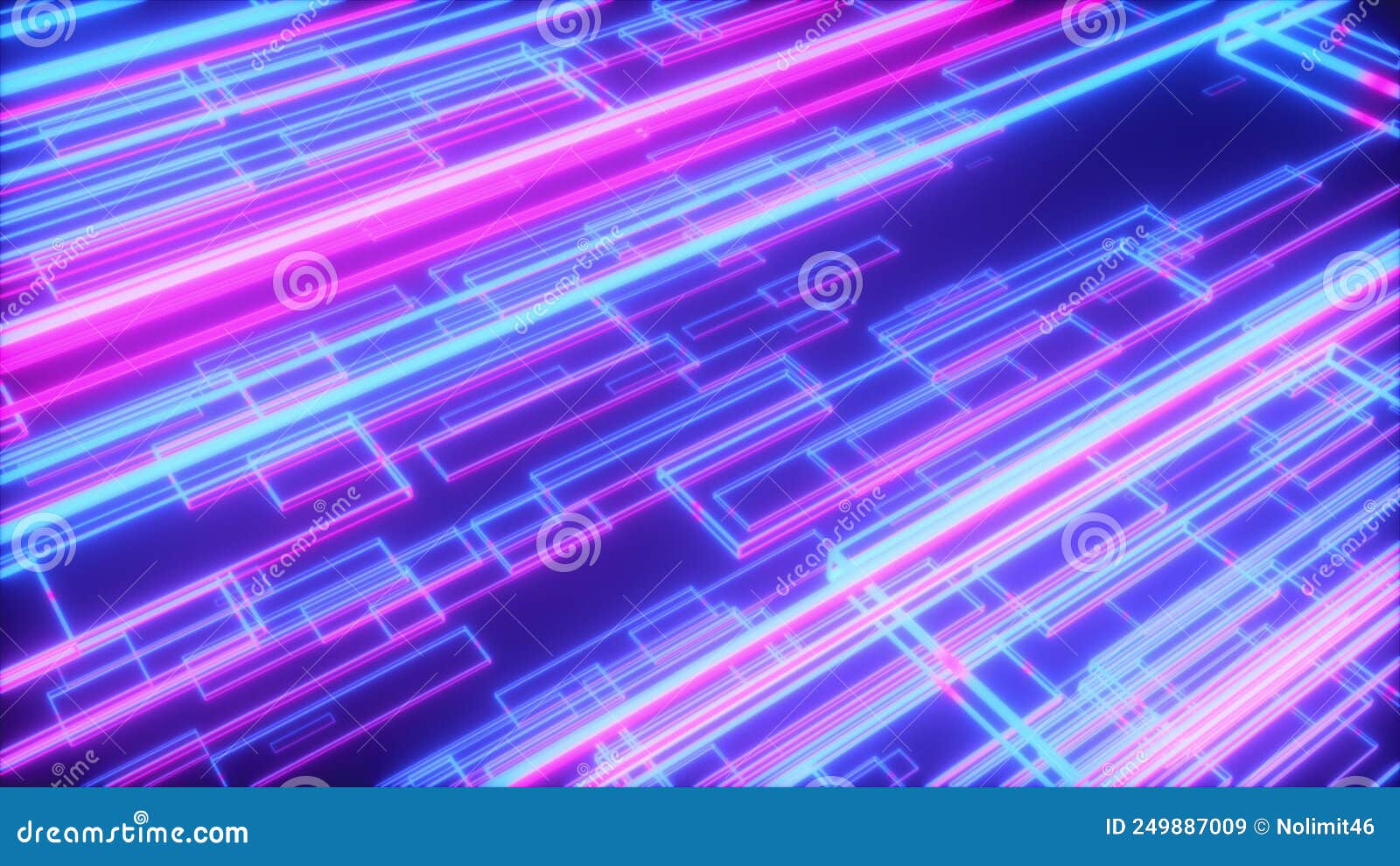Abstract neon blocks stock illustration. Illustration of cube - 249887009