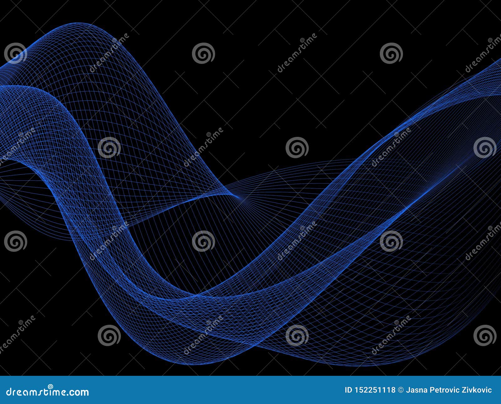 Abstract Neon Blue Flow Grid Wave Background Stock Illustration ...