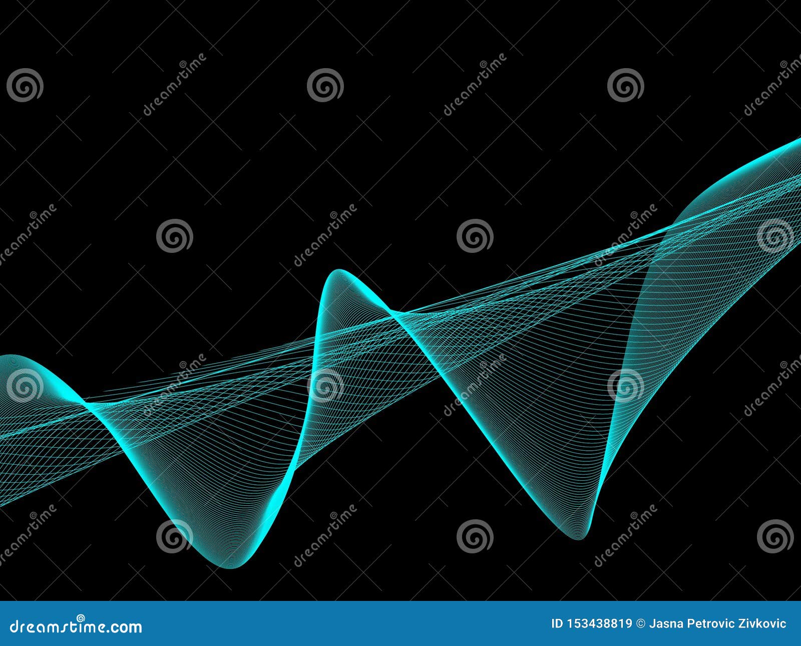 Abstract Neon Blue Flow Grid Wave Background Stock Illustration ...