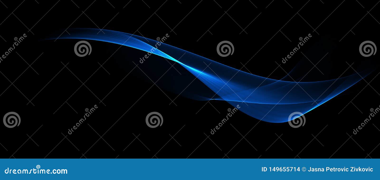 Abstract Neon Blue Flow Wave Background Stock Illustration ...