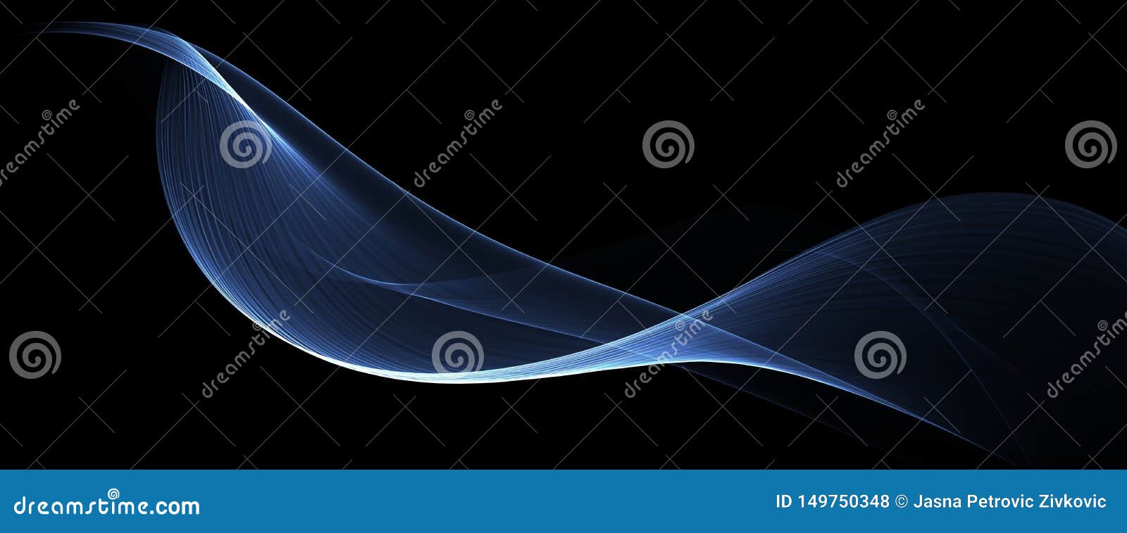 Abstract Neon Blue Flow Wave Background Stock Illustration ...