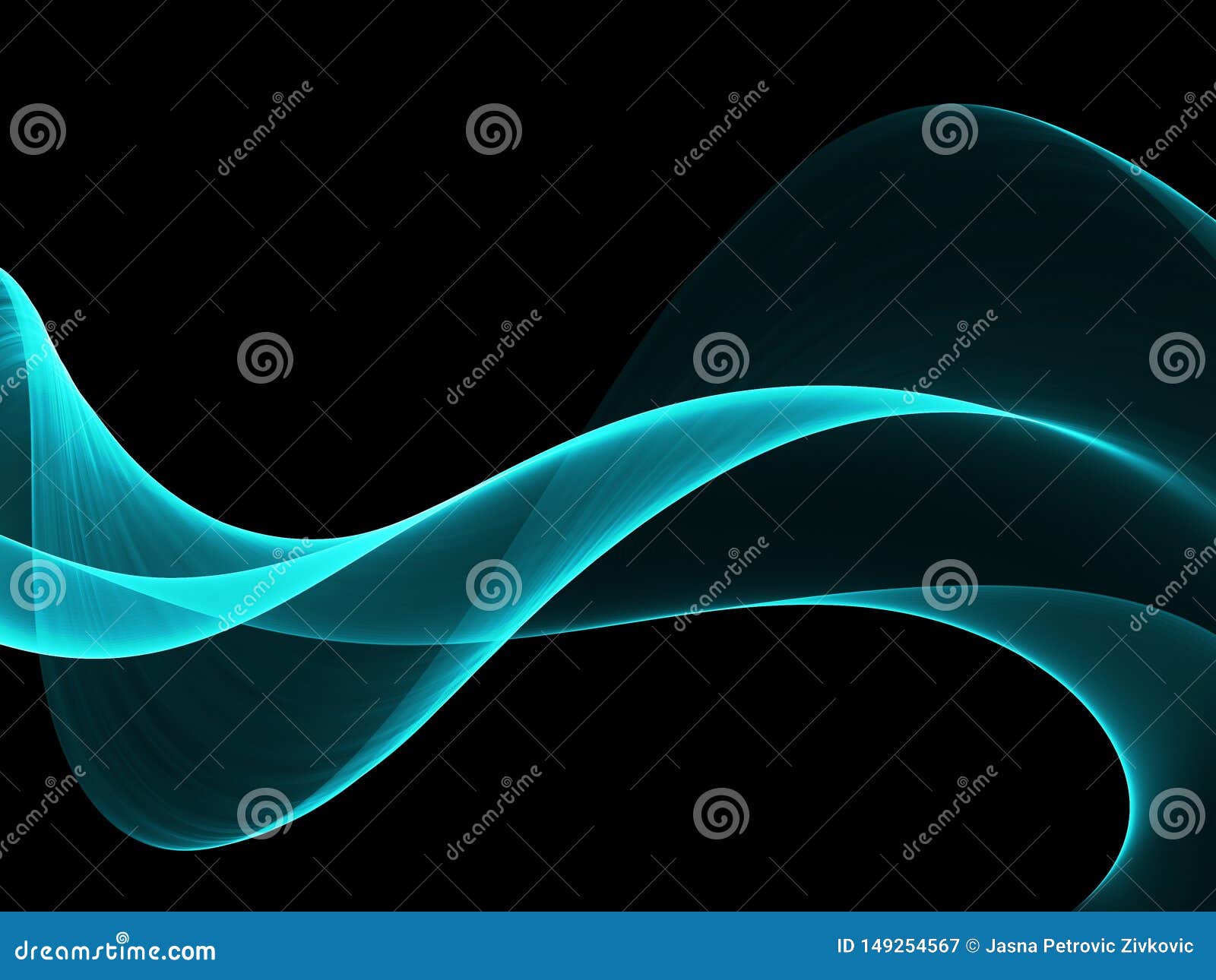 Abstract Neon Blue Flow Wave Background Stock Illustration ...