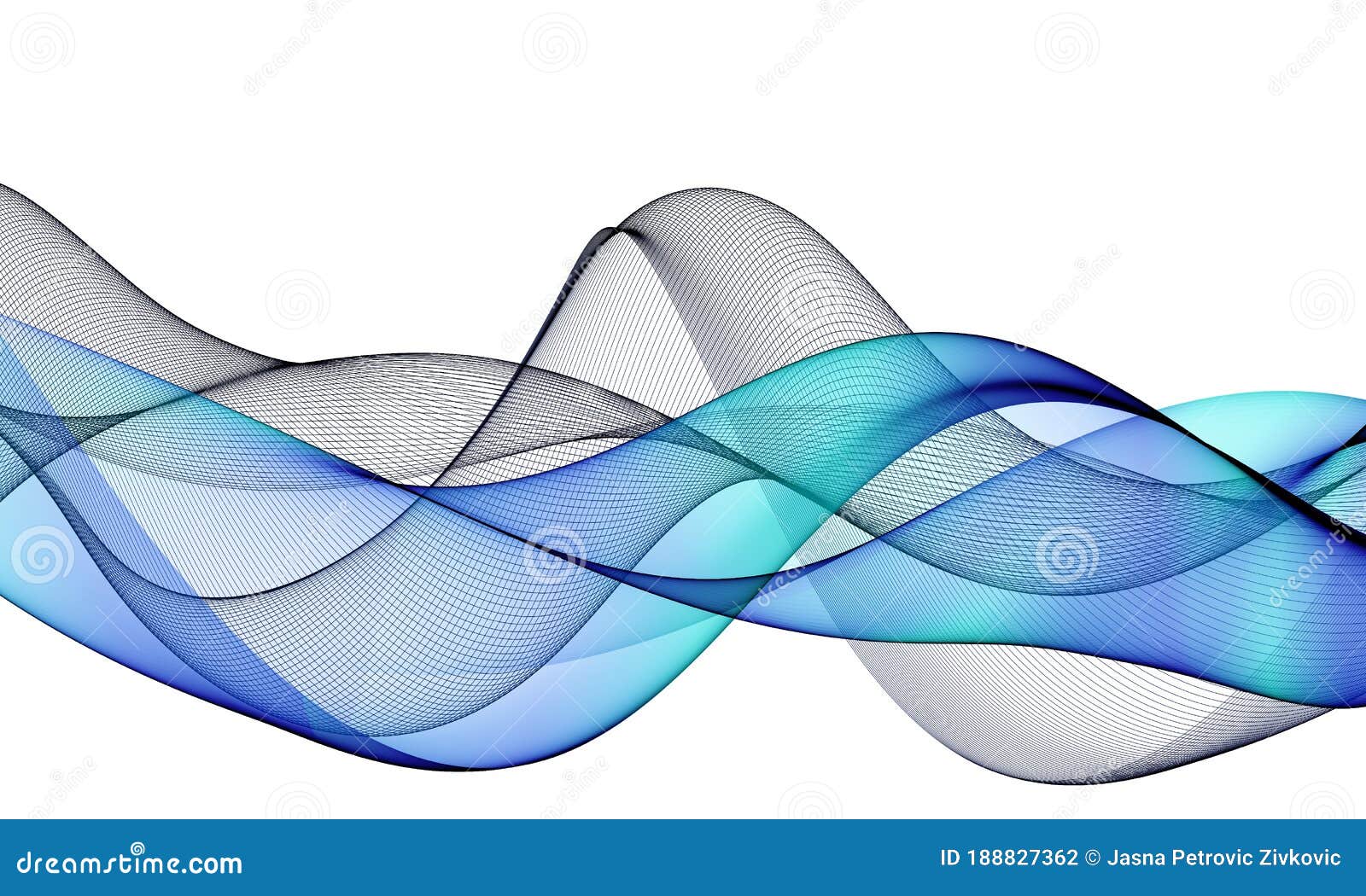 Abstract Neon Blue Flow Wave Background Stock Illustration ...