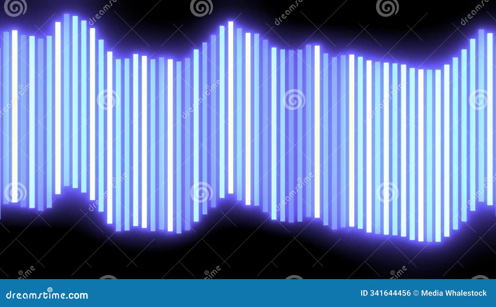Abstract Neon Blue Music Equalizer of Vertical Narrow Stripes Isolated ...