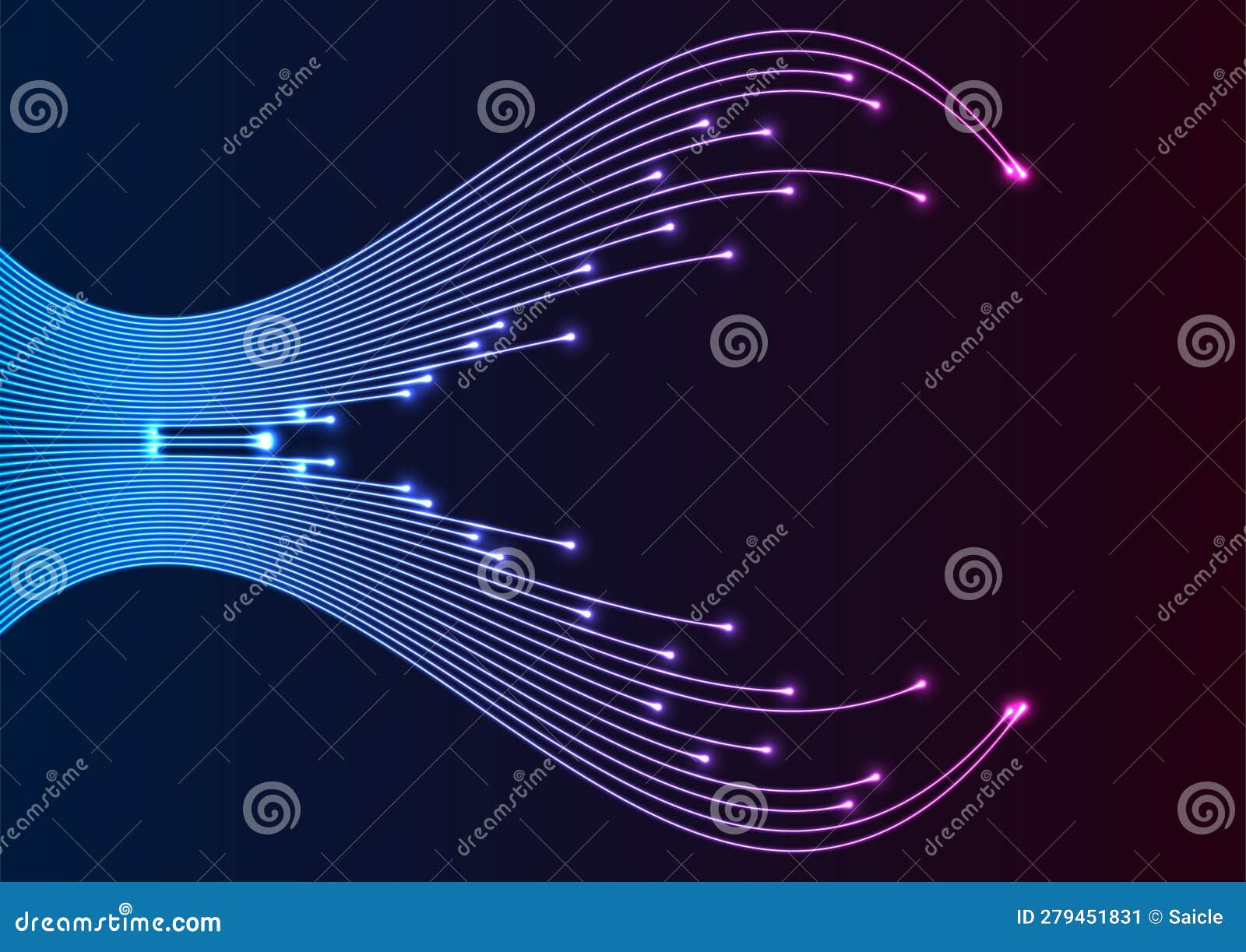 Abstract Neon Blue Purple Connection Lines Tech Background Stock Vector ...