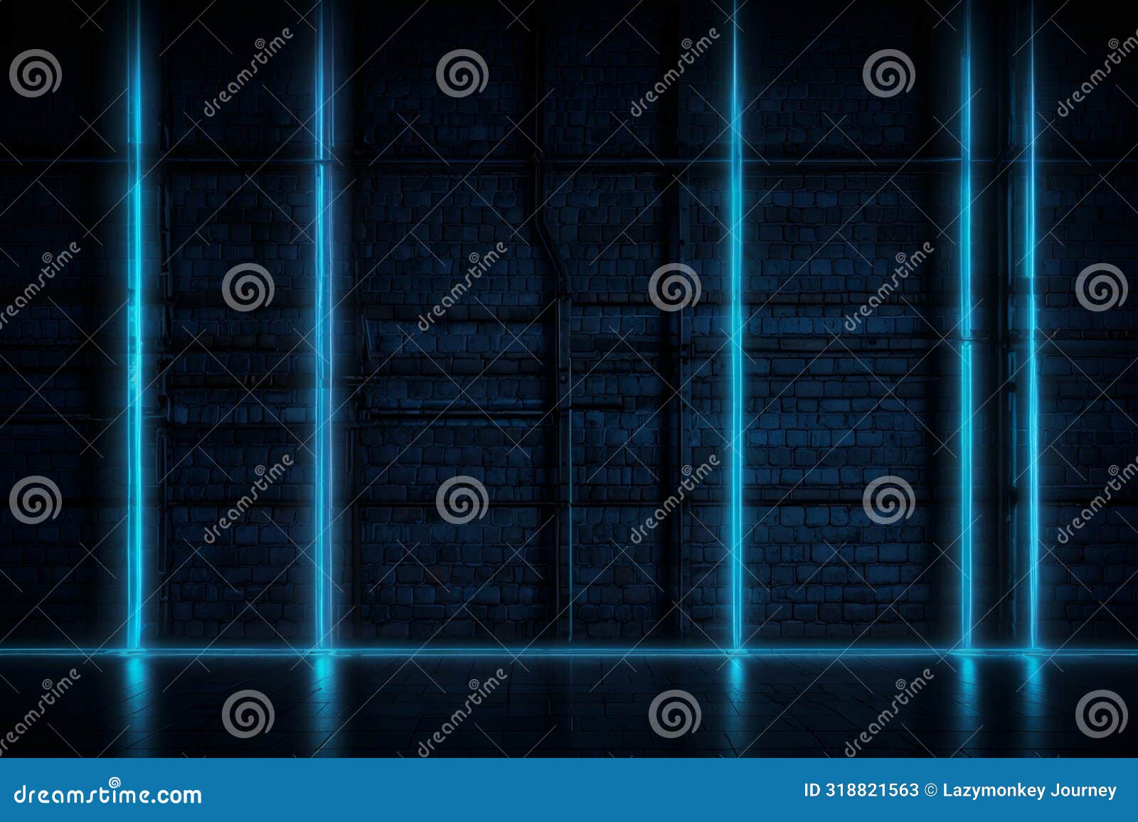 Abstract Neon Blue Sign with Pattern Background Stock Illustration ...