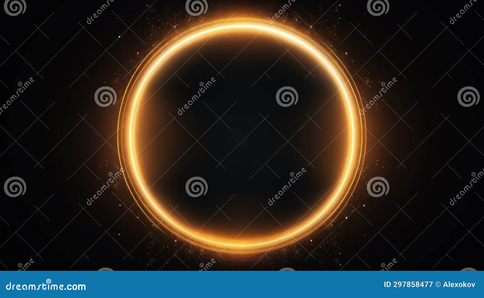 Abstract Neon Circle on a Black Background. Glowing Spiral Stock ...