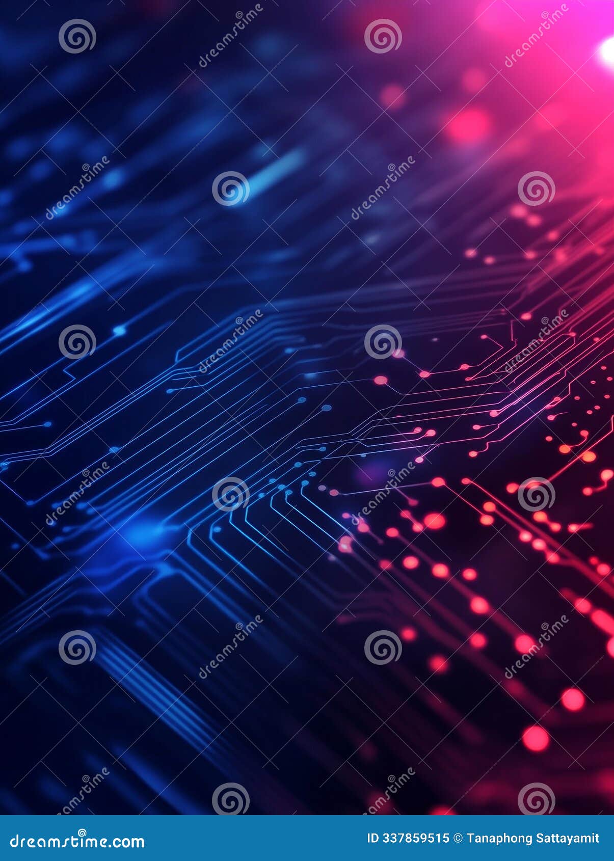 Abstract Neon Circuit Board Technology Background Representing Digital ...