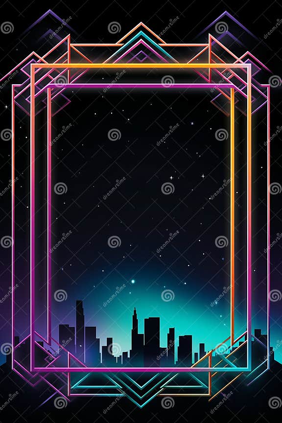 Abstract Neon Cityscape Vector Illustration Stock Illustration ...