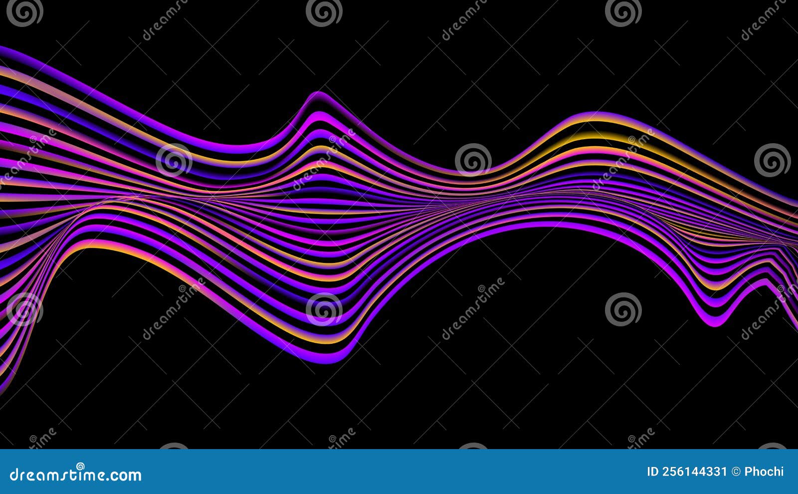 Abstract Neon Color Optical Wave Lines Art Pattern Design Elements on ...
