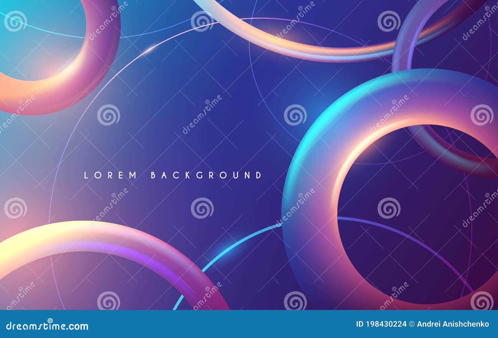 Abstract Neon Color Rings Background Stock Vector - Illustration of ...