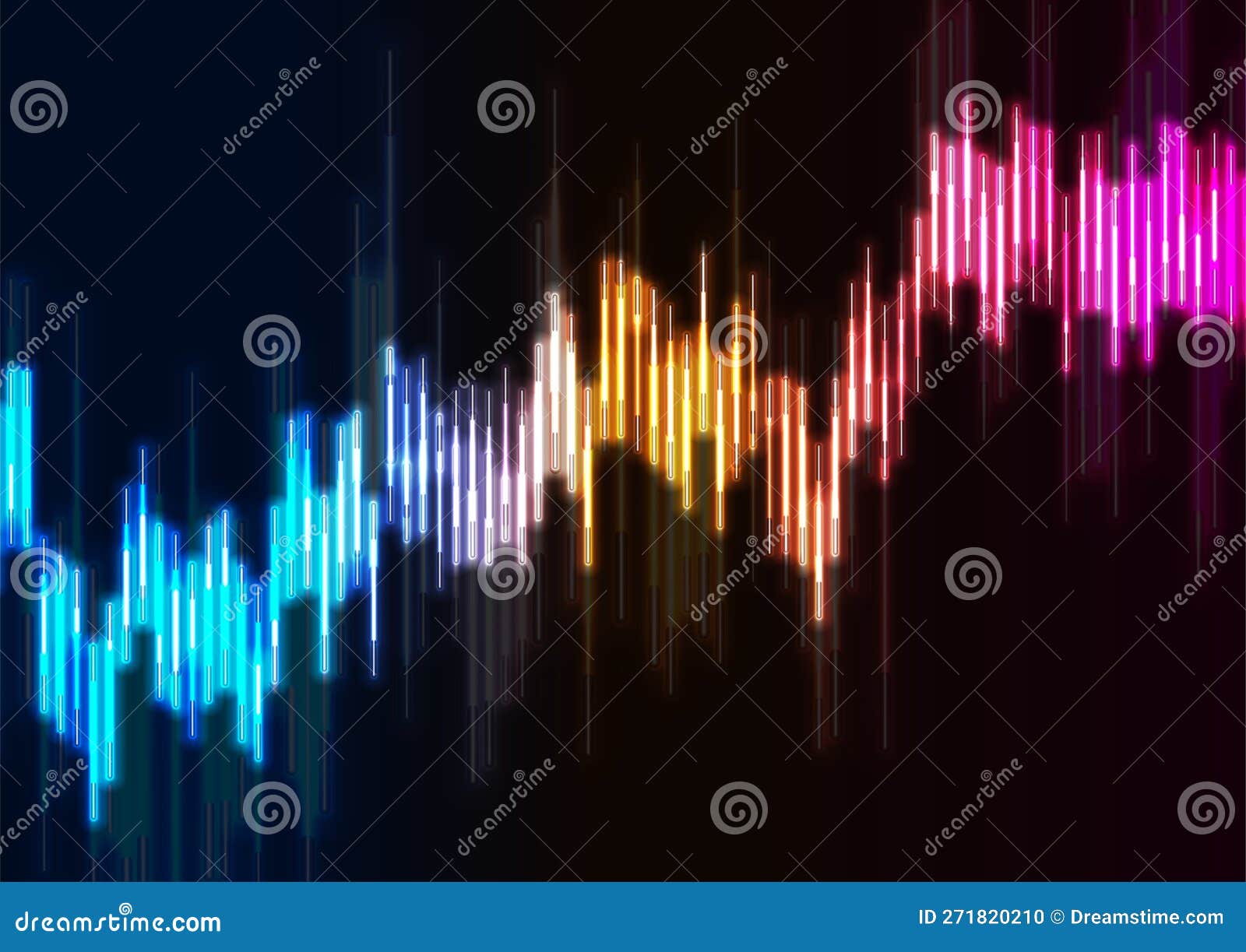 Abstract Neon Colorful Growing Financial Graph Chart Background Vector ...