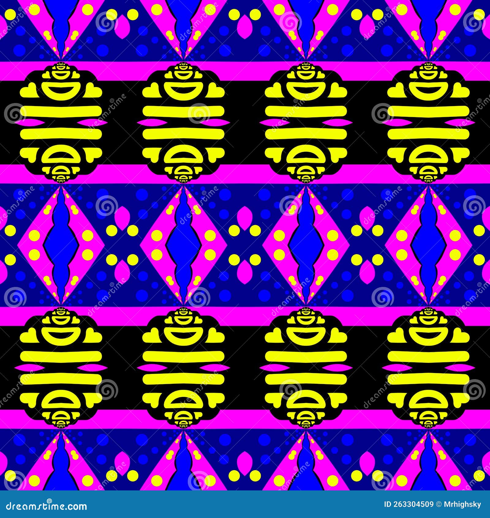 Abstract Neon Colors Retro Pattern Stock Vector - Illustration of ...