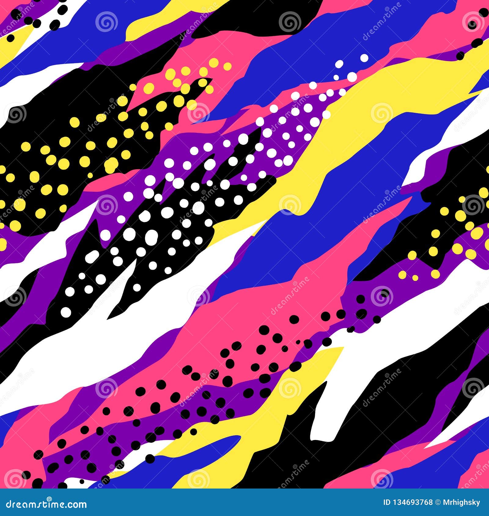 Abstract Neon Colors Seamless Pattern Stock Vector - Illustration of ...