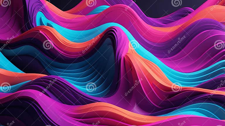 Abstract Neon Colors with Wave Patterns for Ai Generated Stock ...