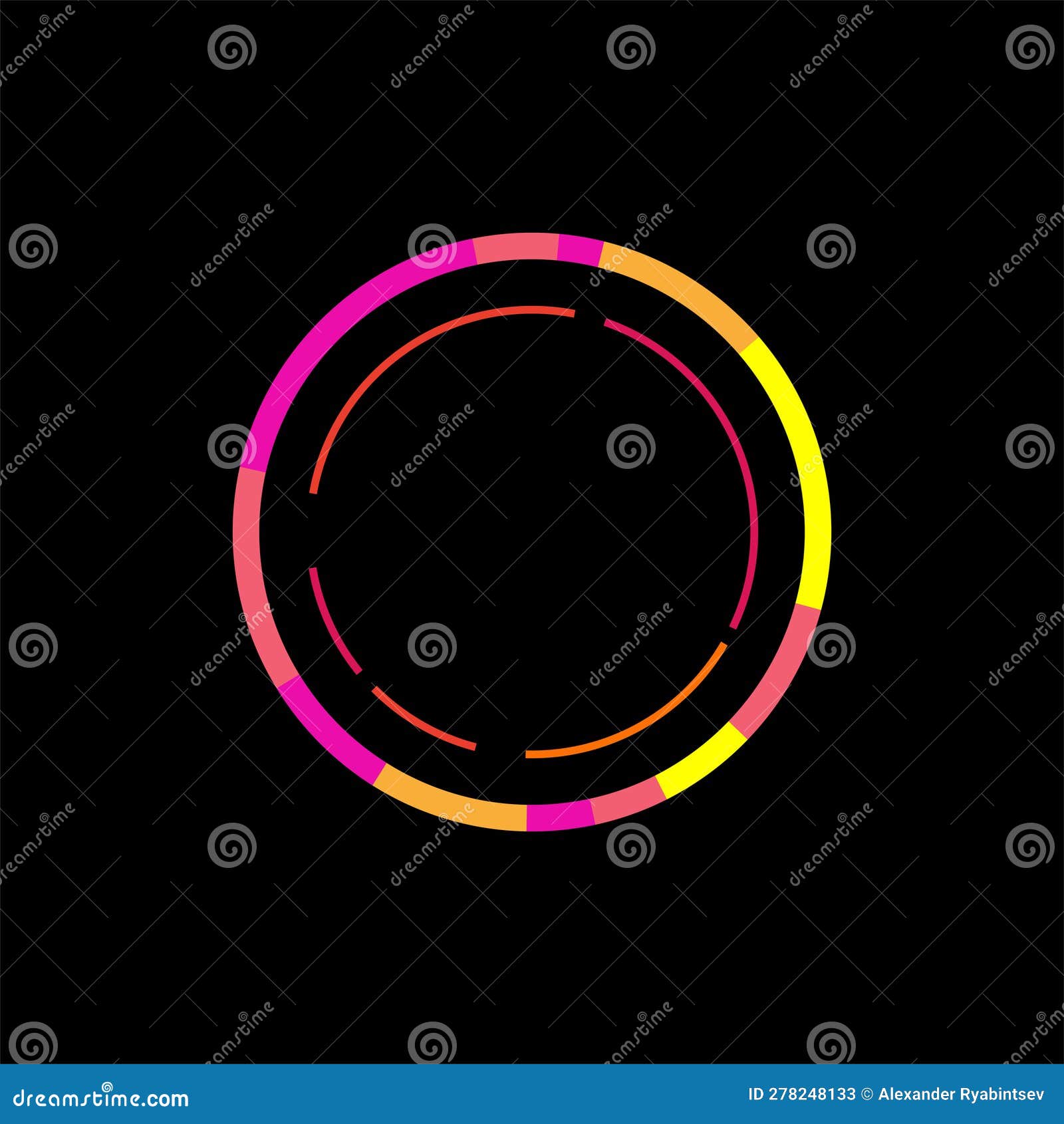 Abstract Neon Coloured Circle Frame Design Vector Illustration Stock ...
