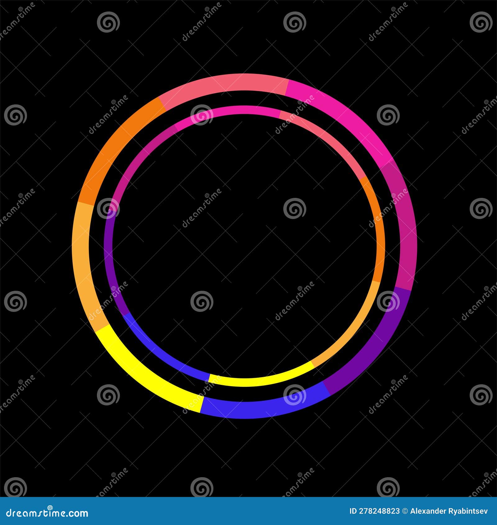 Abstract Neon Coloured Circle Frame Design Vector Illustration Stock ...