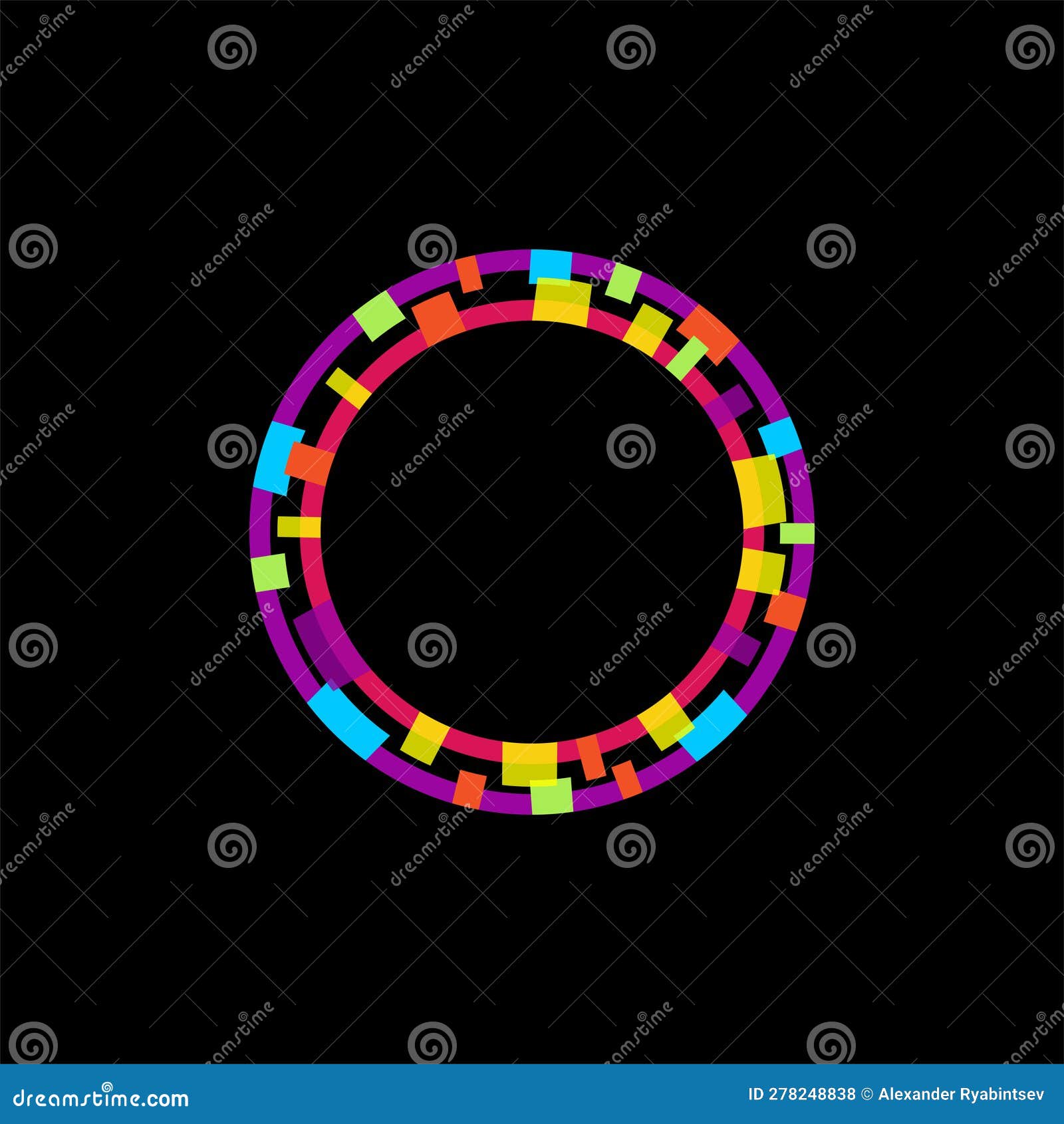 Abstract Neon Coloured Circle Frame Design Vector Illustration Stock ...