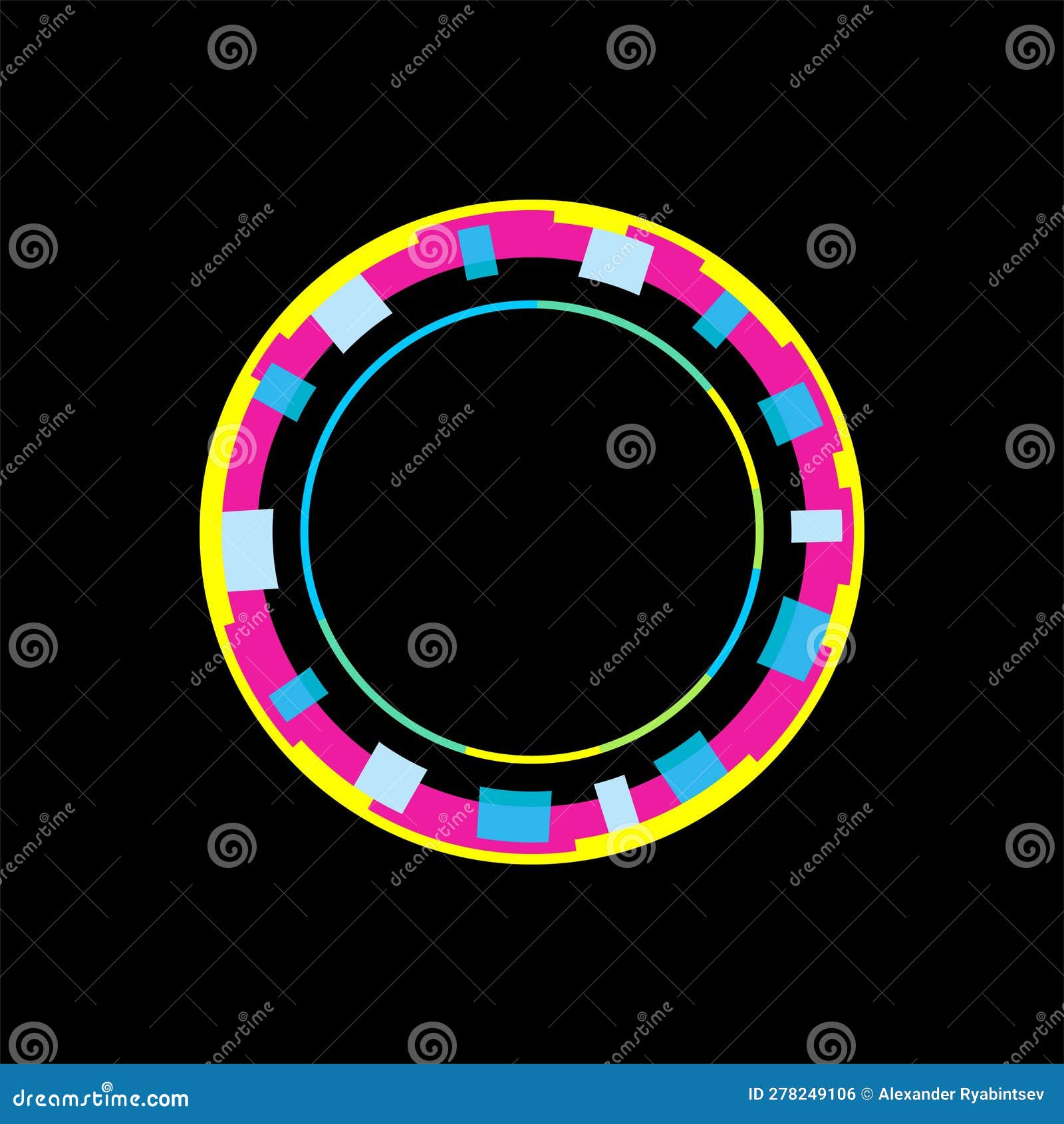 Abstract Neon Coloured Circle Frame Design Vector Illustration Stock ...