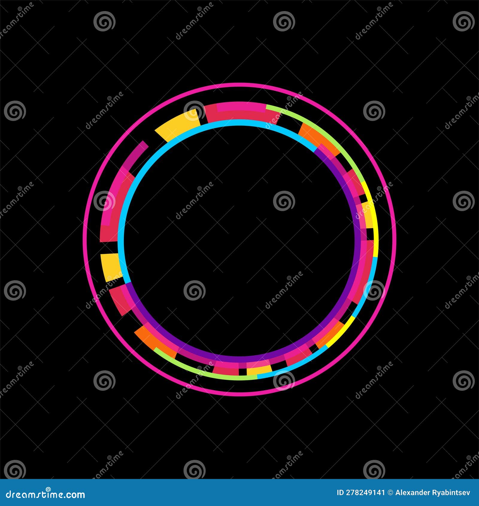 Abstract Neon Coloured Circle Frame Design Vector Illustration Stock ...