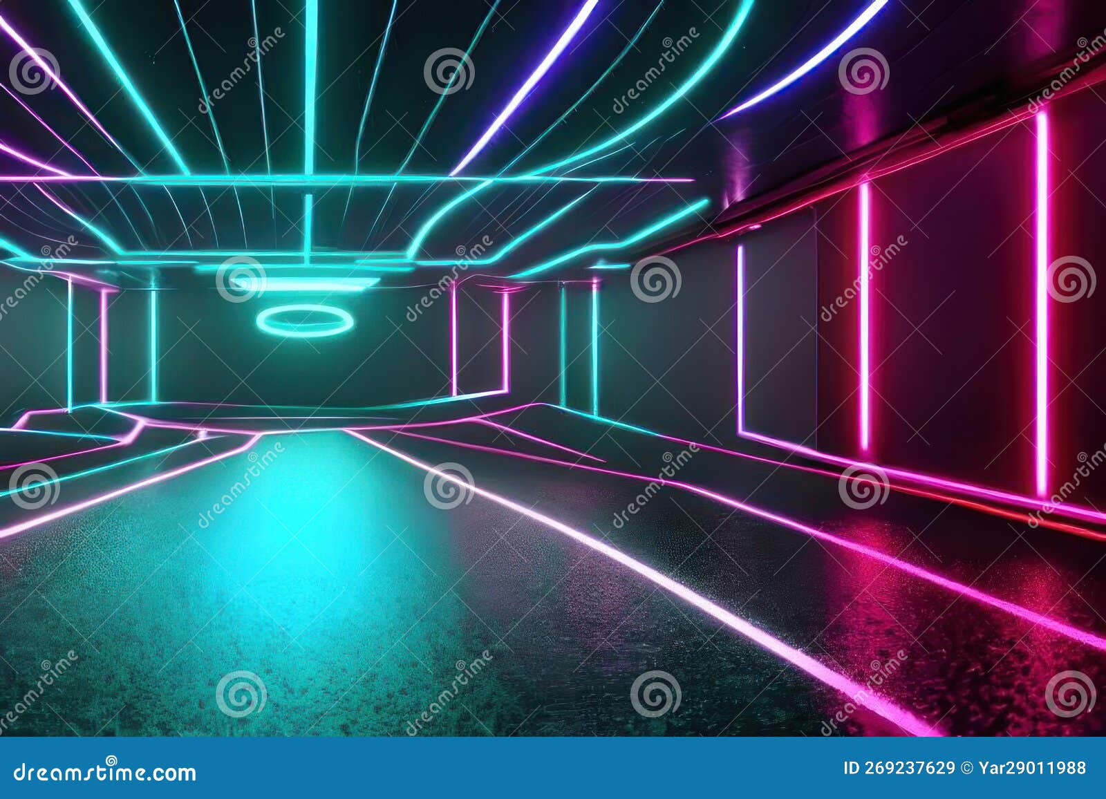 The Neon Corridor: A Technicolor Journey Royalty-Free Stock Photo ...