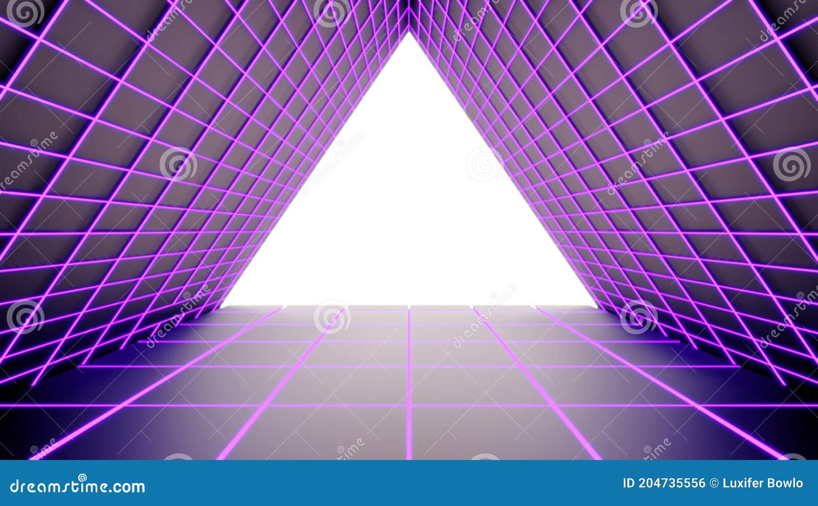 Abstract Neon Light Corridor. Stock Illustration - Illustration of ...