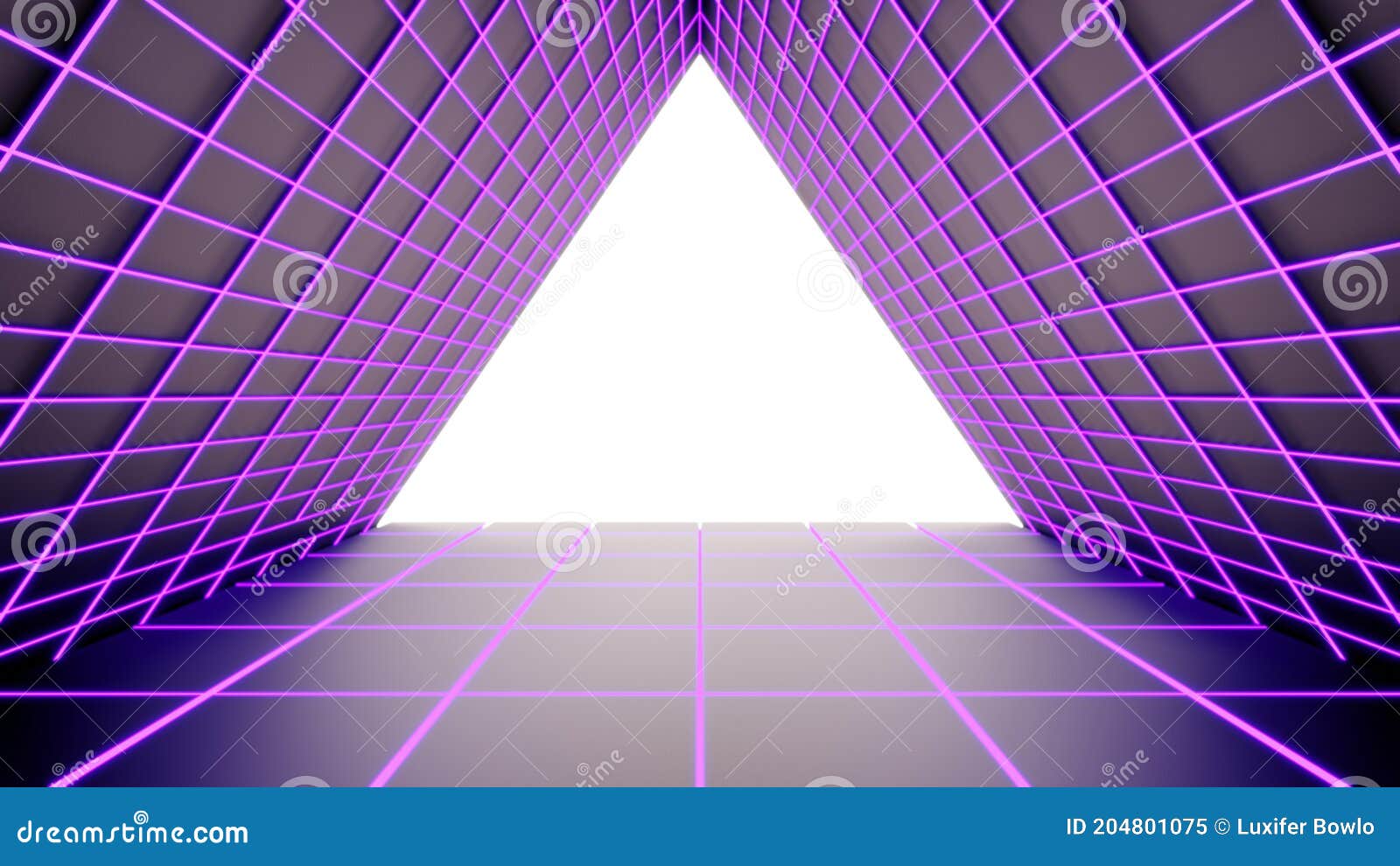 Abstract Neon Light Corridor. Stock Illustration - Illustration of ...