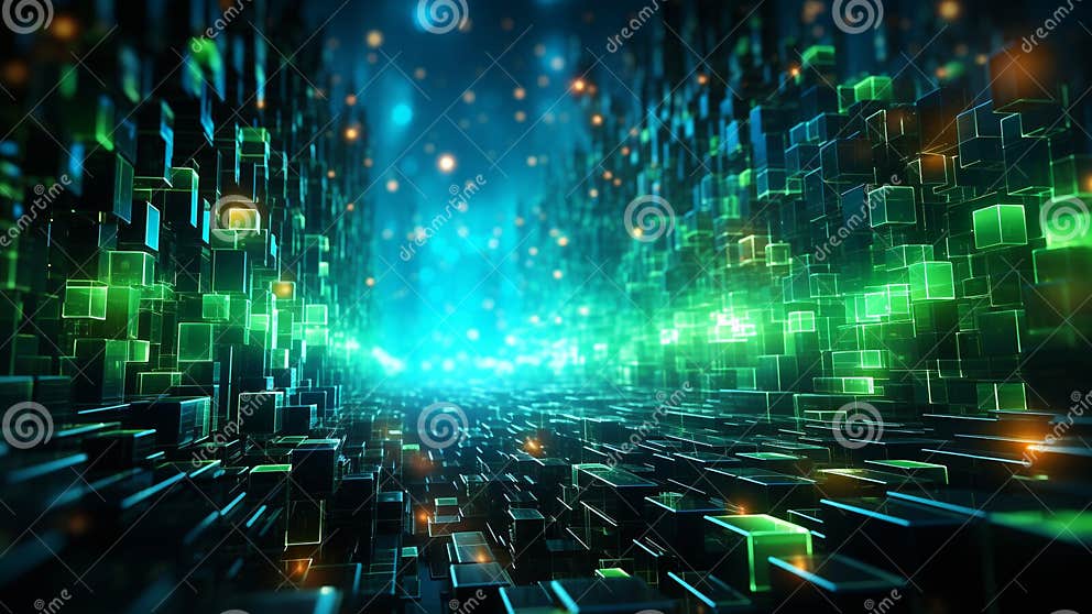 Abstract Neon Cyan and Acid Green Patterns Modern Design Stock ...