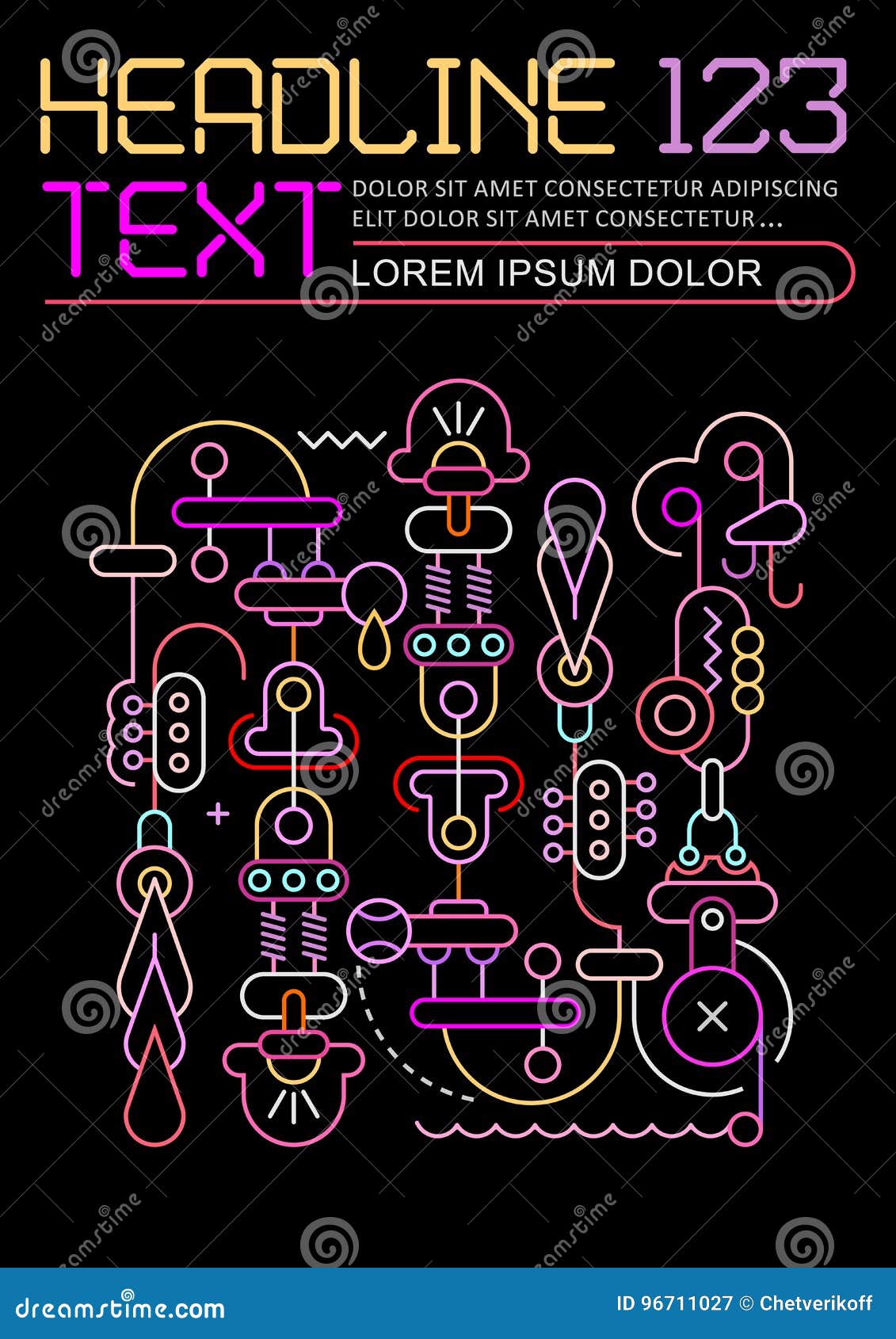 Abstract Neon Design stock vector. Illustration of industrial - 96711027